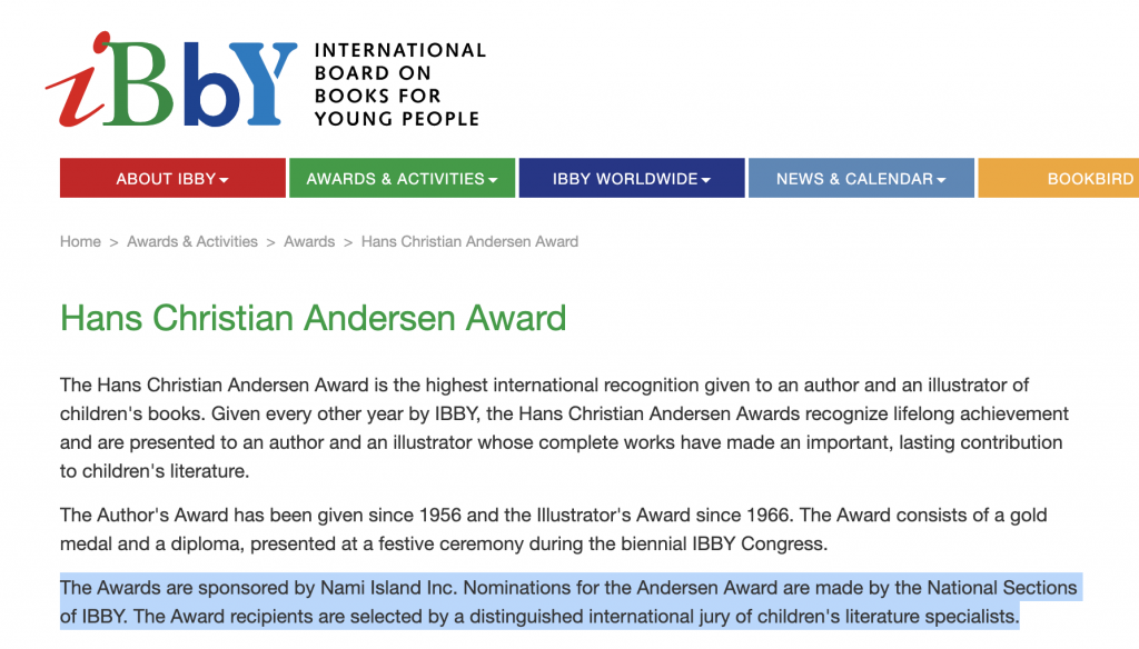 Queen of Denmark refused to patronize the Andersen Award because of a Russian in the Jury